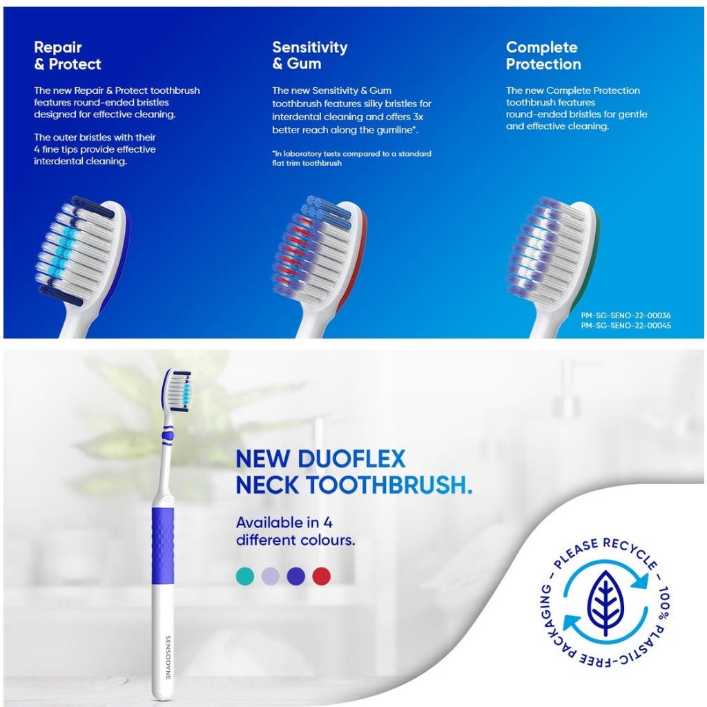 SENSODYNE Toothbrush Sensitivity & Gum, Effective Cleaning, 38% Deeper ...