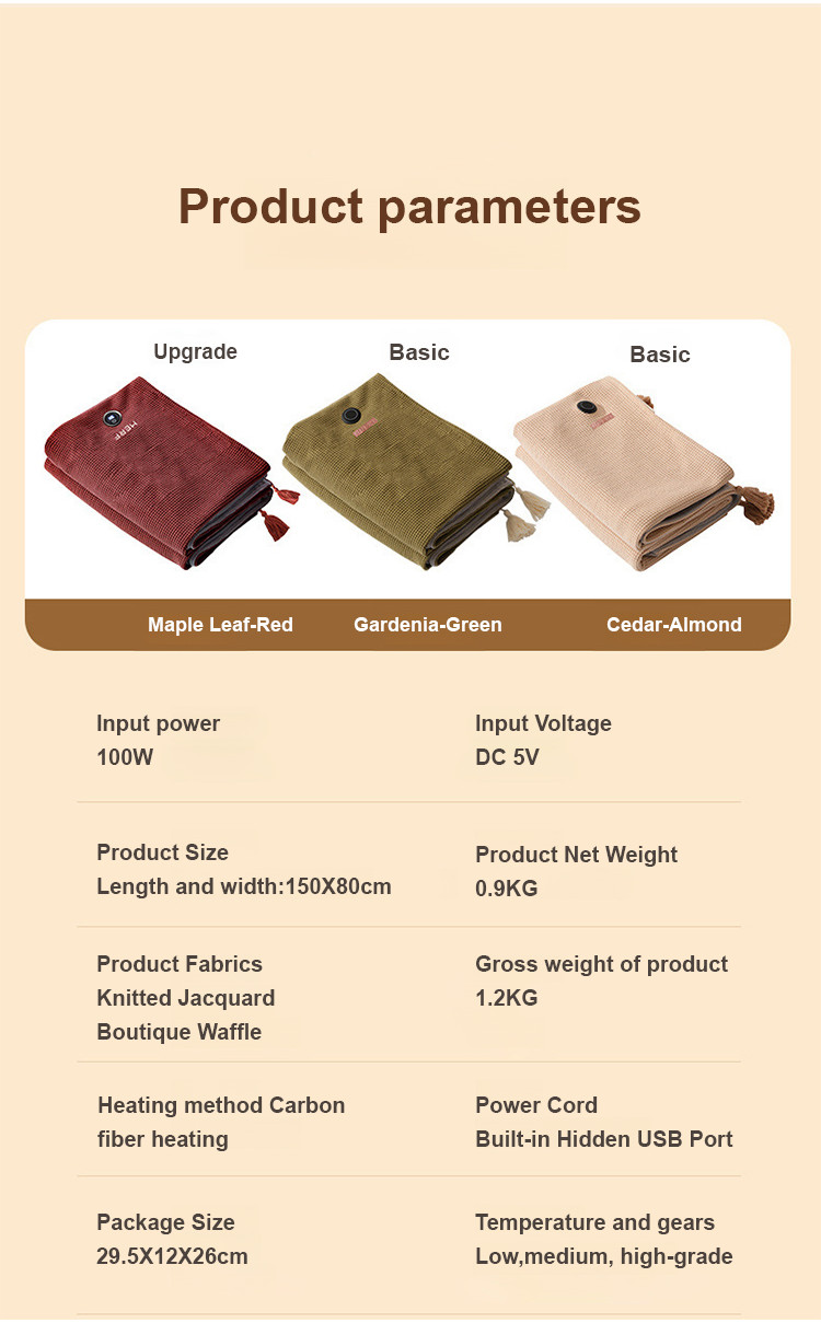 USB Heated Graphene Warming Blanket,Heated Shawl/electric Warm Fleece ...
