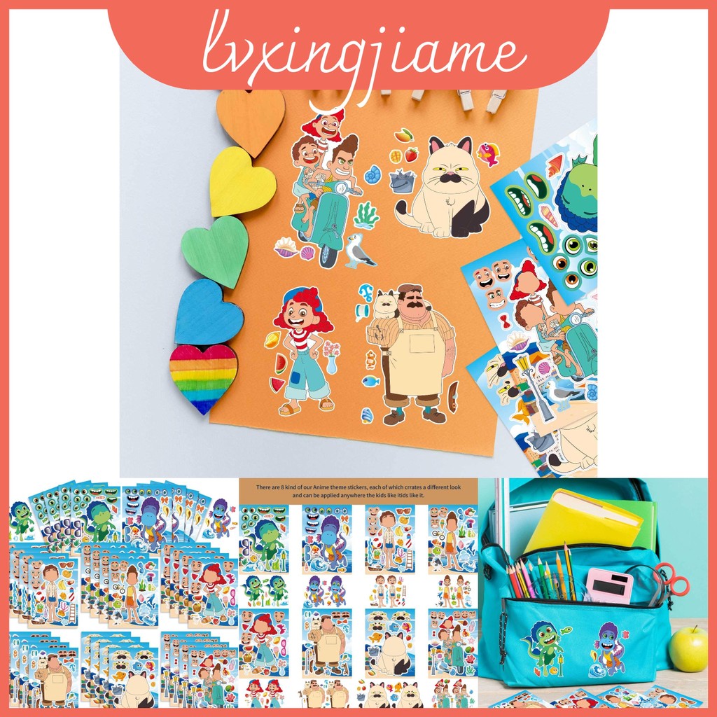 Cartoon Interactive Cute Summer Puzzle Stickers For Kids With Colorful ...