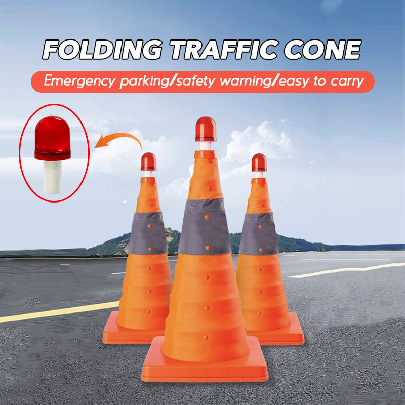 45CM/60CM Collapsible Traffic Safety Cones Reinforced Base Folding ...
