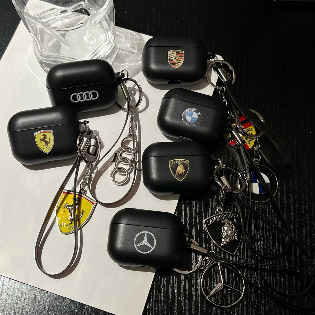 Car Logo Series Luxury Frosted Black Compatible For AIRPODS 4 PRO 1/2/3 ...