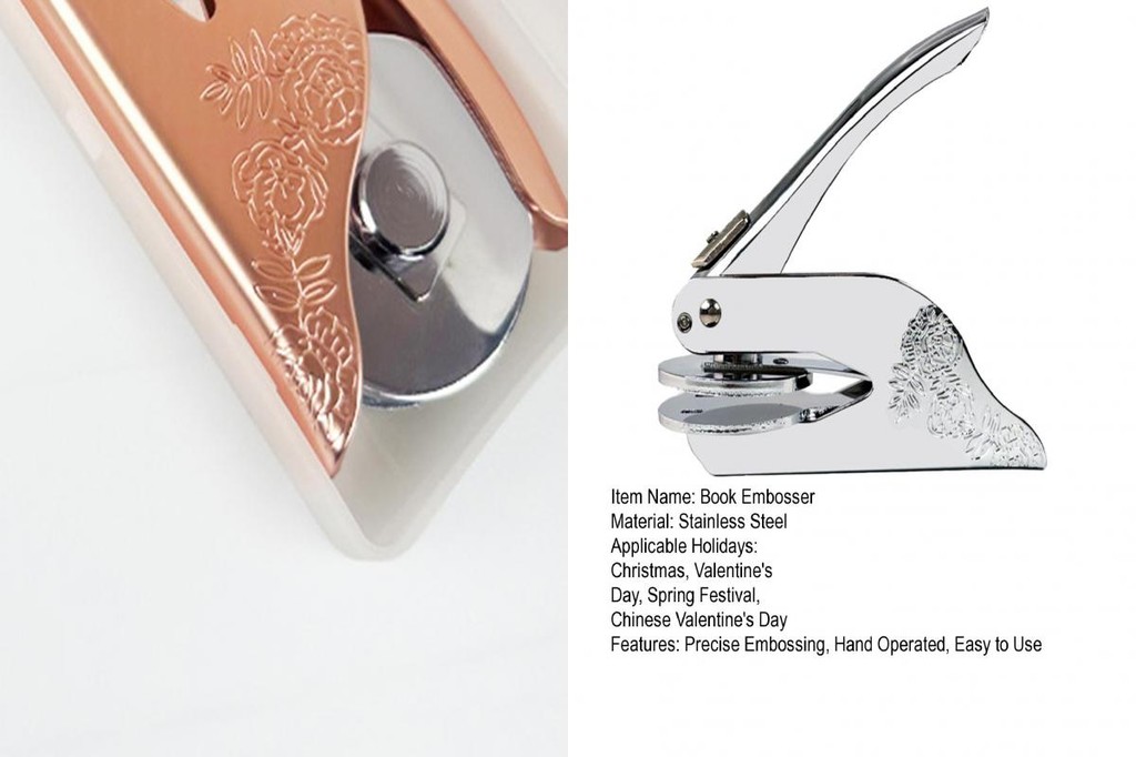 RC~ Embossing Effect Durable Book Embosser Handheld Stainless Steel ...