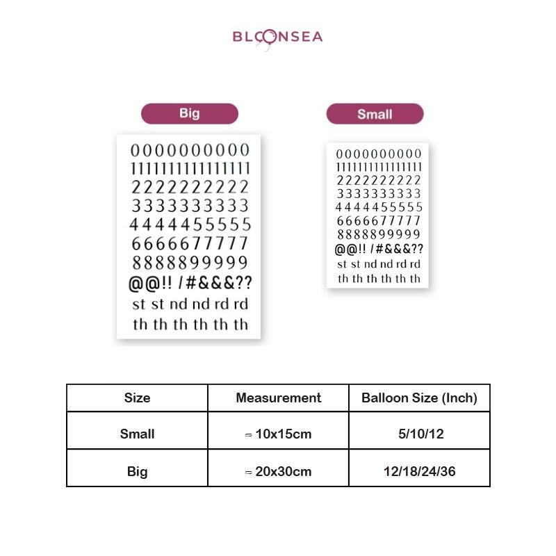 0-9 Number Sticker Bobo Balloon Stickers Numbering Car Numbers Plate ...