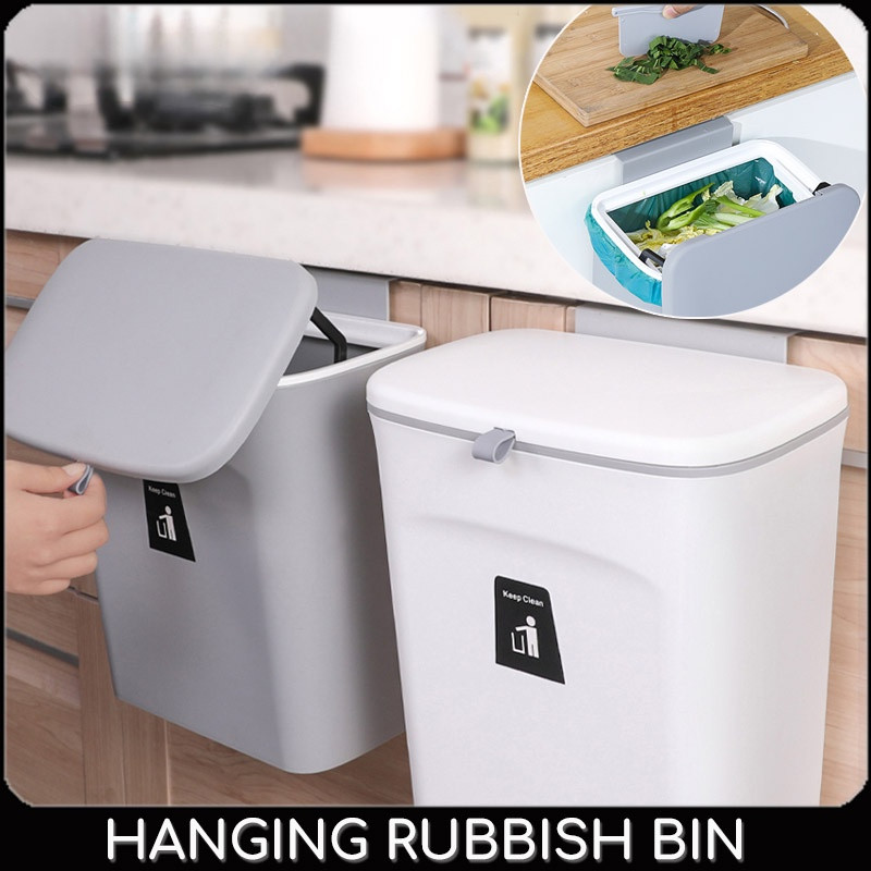 Kitchen Trash Can Wall Mounted Hanging Trash Bin Cabinet Door Bathroom ...