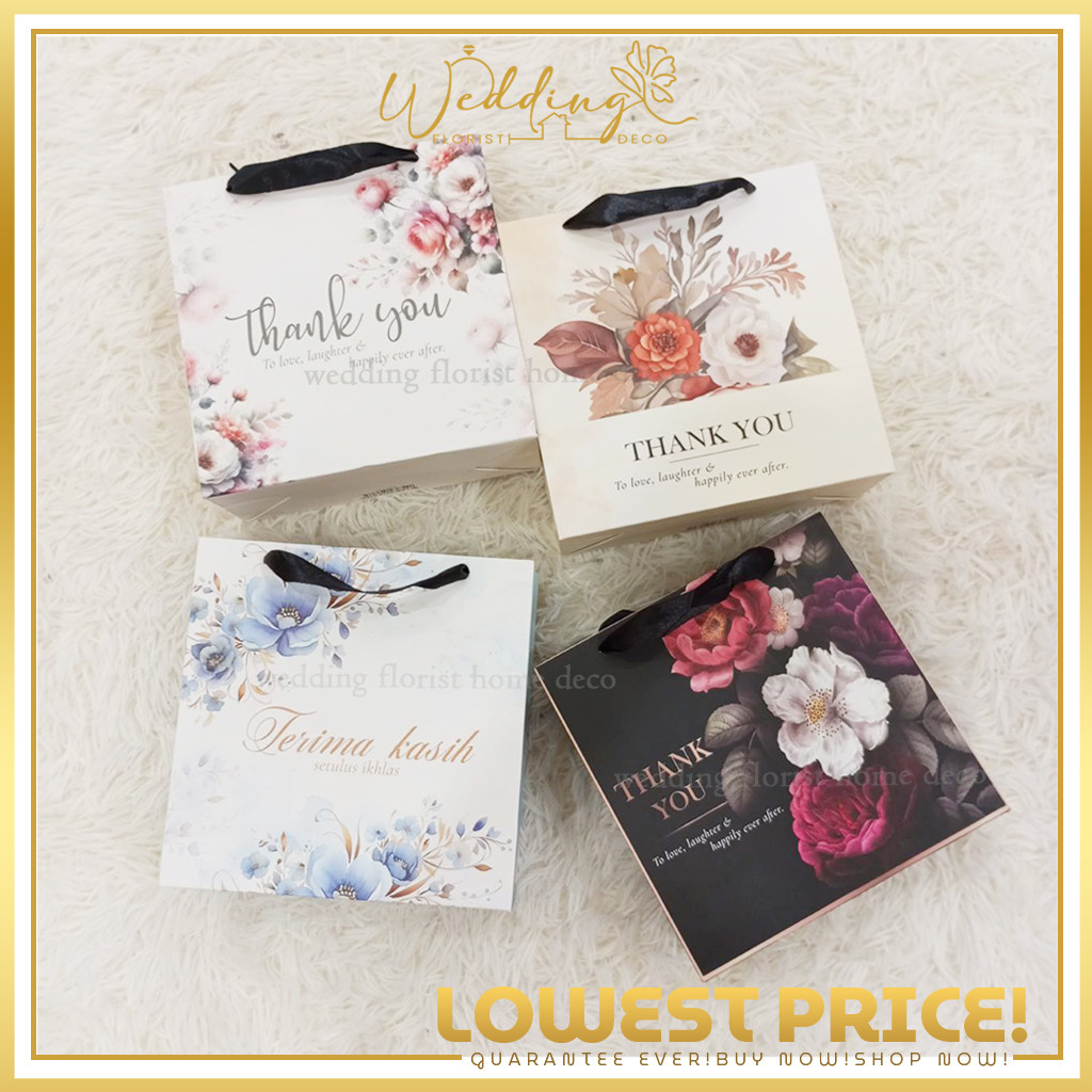 10PCS - THANK YOU Paper Bag/DOORGIFT BAG BAG/GOODIES BAG/Wedding ...