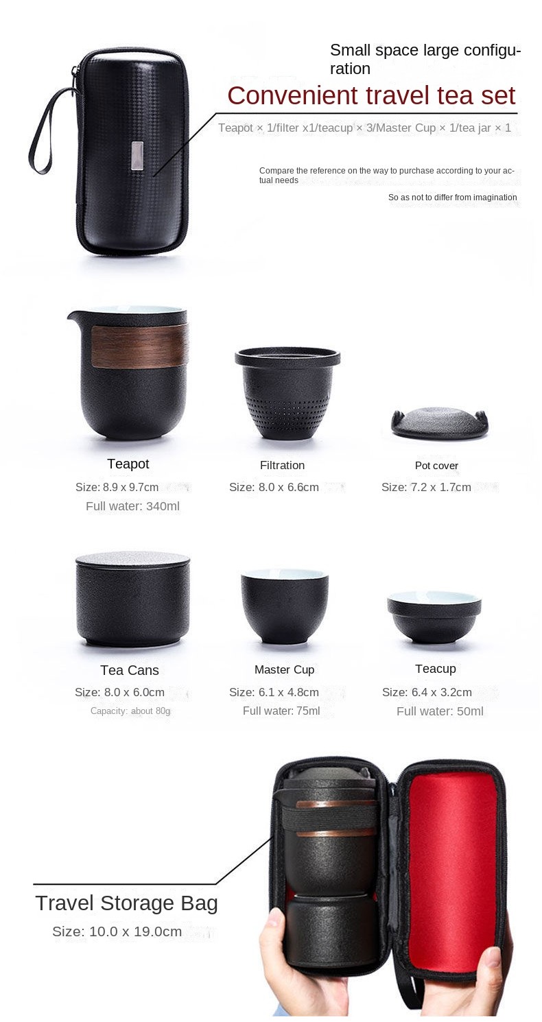 Ceramic Tea Set Portable Tea Set Tea Set Gift with Tea Tray Travel Tea ...
