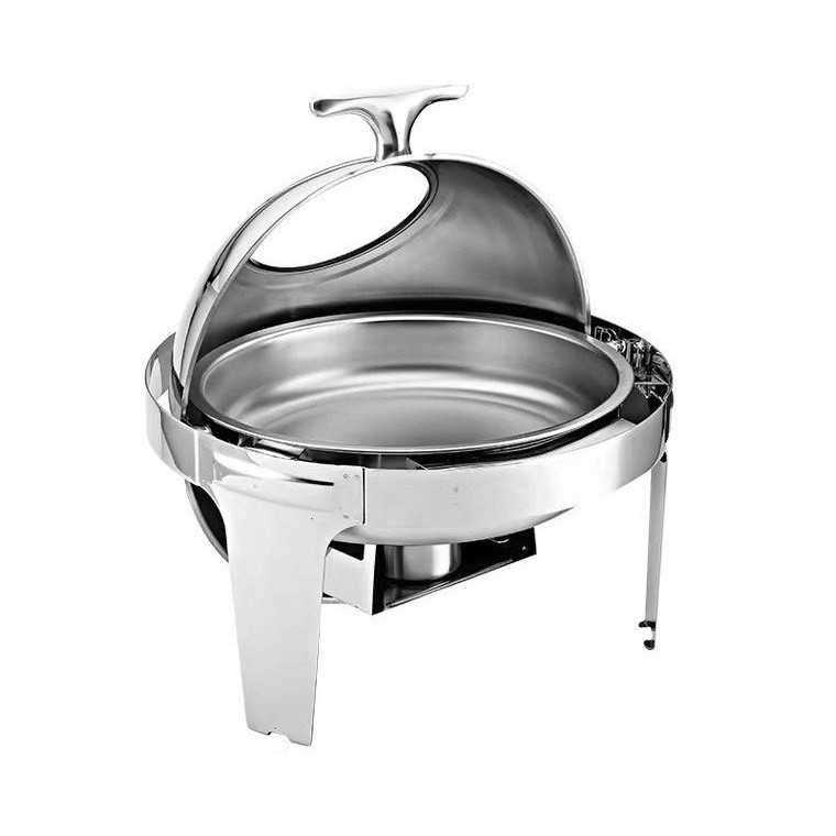 47cm Stainless Steel Round Roll Top Chafing Dish 721 Buffet Set ...