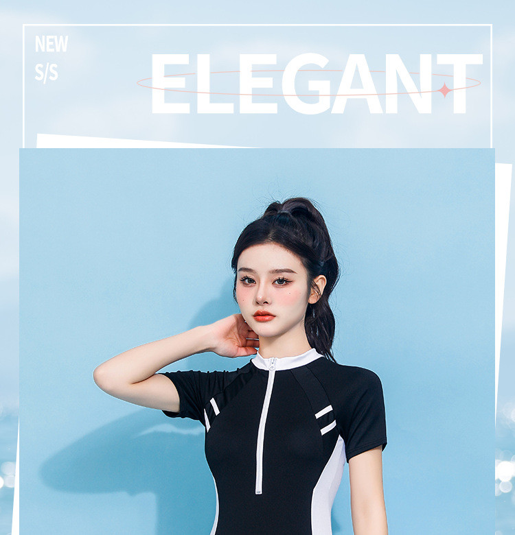 2025 New Modest One Piece Skirted Swimsuit Korean Style Athletic ...