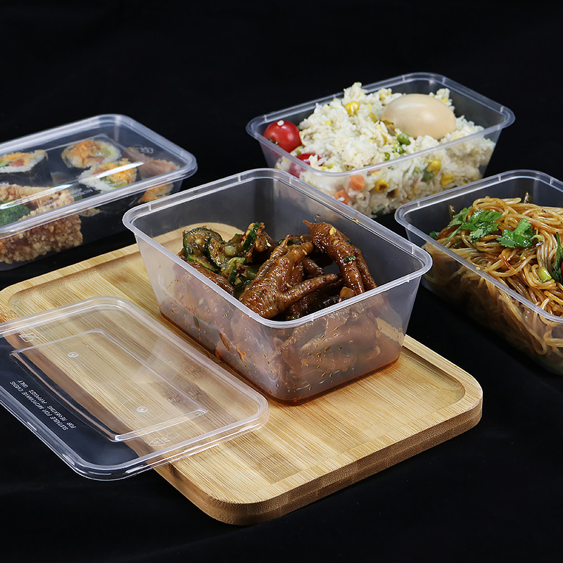 10/20pcs Rectangular Plastic Food Container With Lid Disposable ...