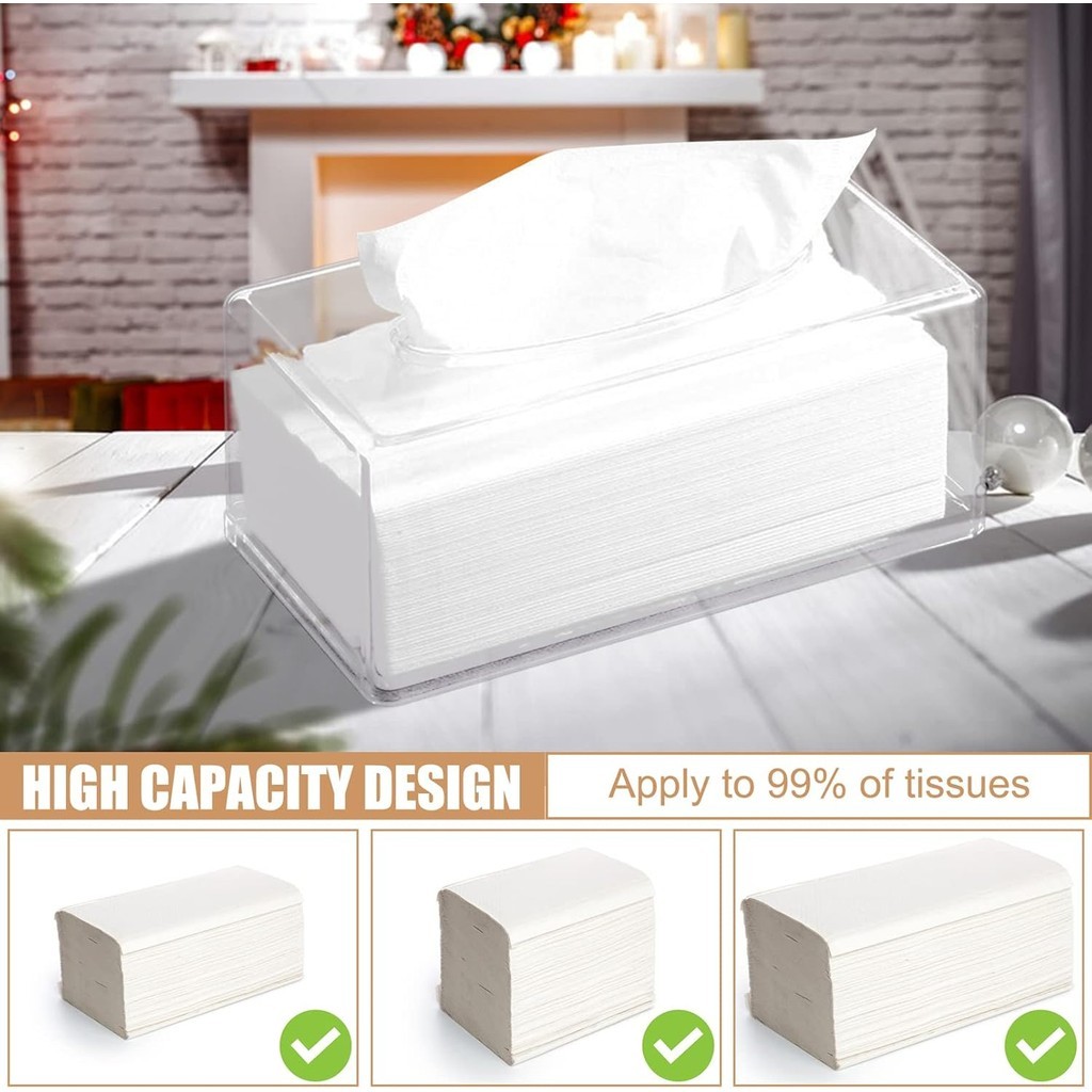 (SG) SOGA Transparent Tissue Box Square Clear Acrylic Tissue Box Holder ...