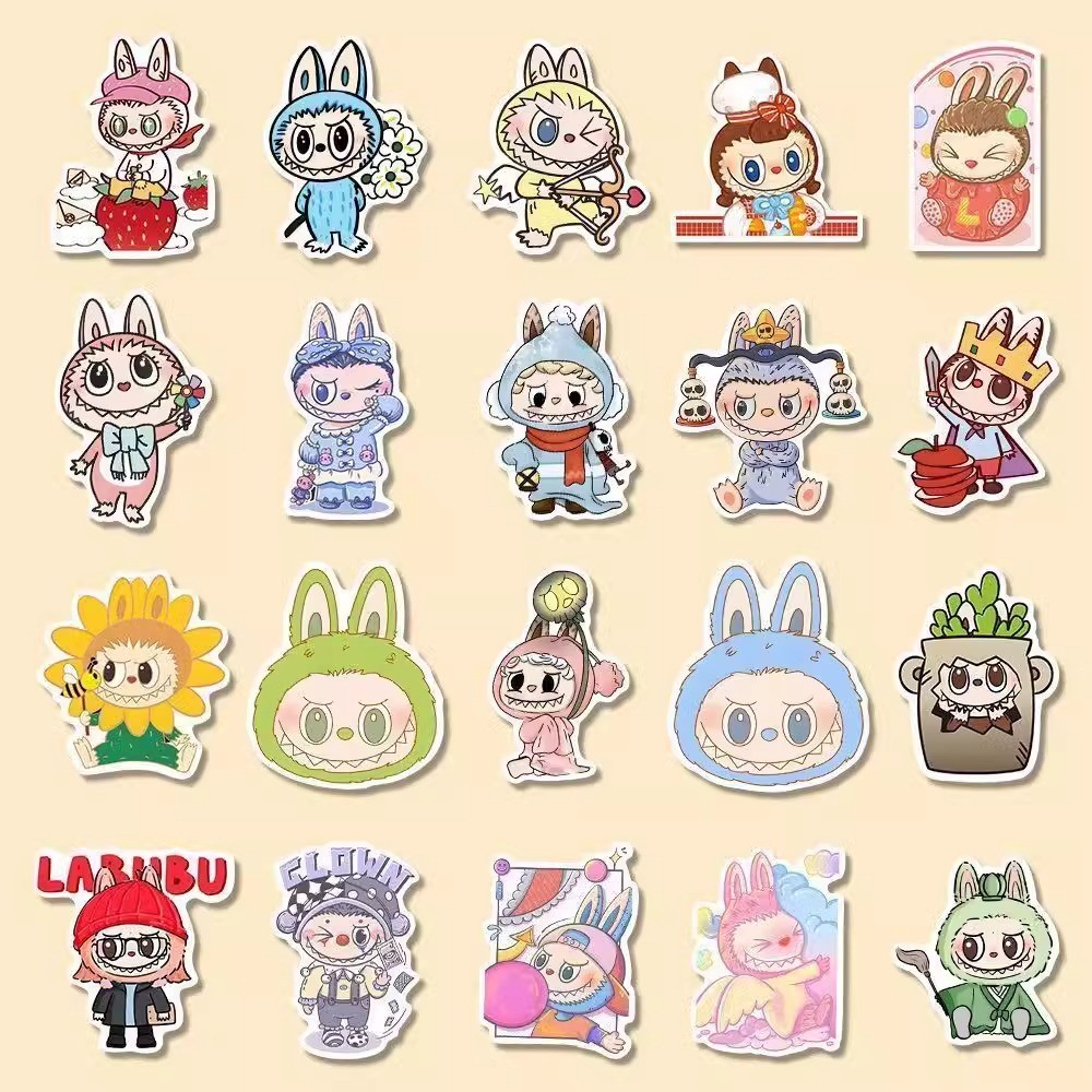 80Pcs Labubu Stickers Cute Cartoon Decorative Small Pattern DIY ...