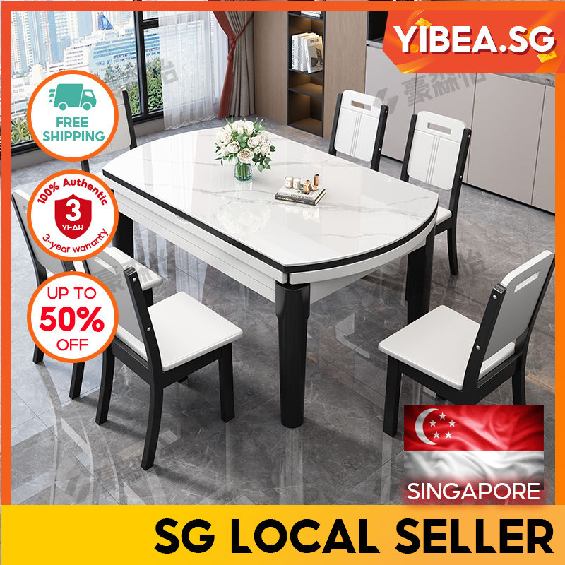 HDB Sintered Stone Dining Table Square Table Dining Table Set Dining ...