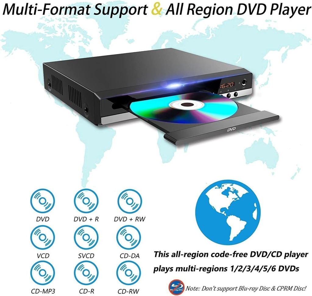 1080P HD Mini DVD Player HDMI DVD Players Compact Smart TV Small DVD ...