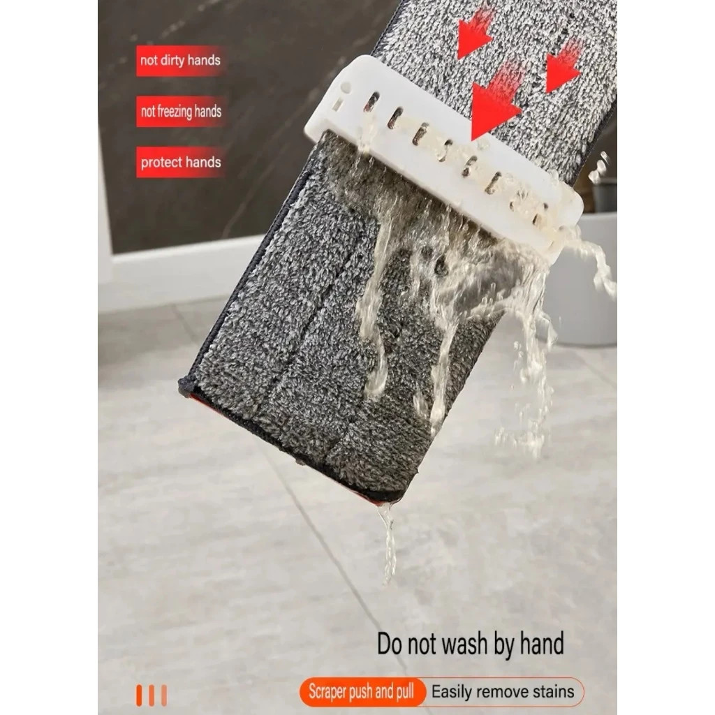 45cm Oversized Panel Squeeze Mop 360 Darjah Berputar Mop Lipat Mop ...