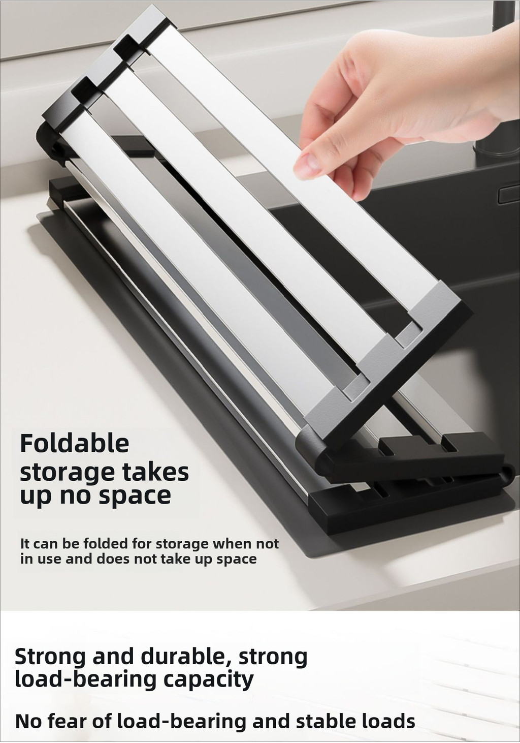 304 Stainless Steel Kitchen Sink Drain Rack Foldable Retractable Sink ...