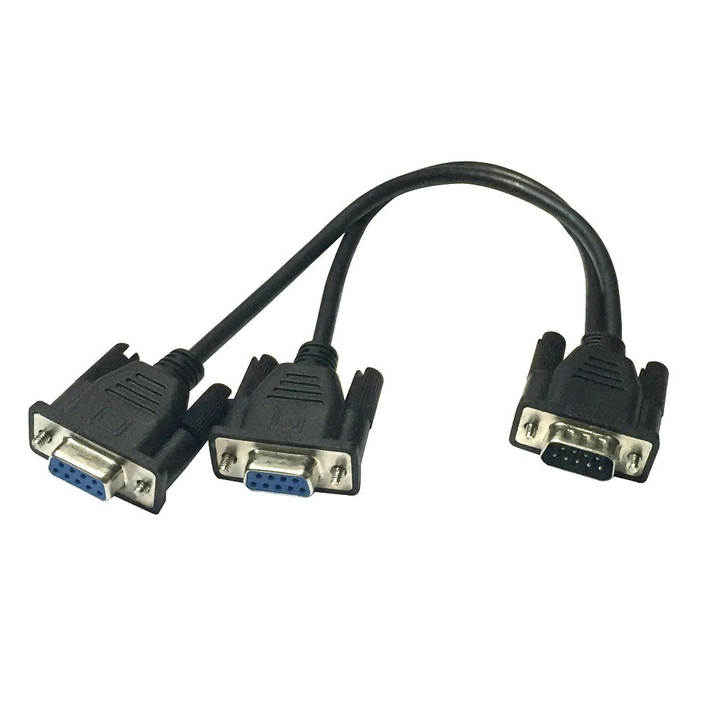 in stock DB9 Male to 2 Female Serial Rs232 Splitter Cable Rs232 Male to ...
