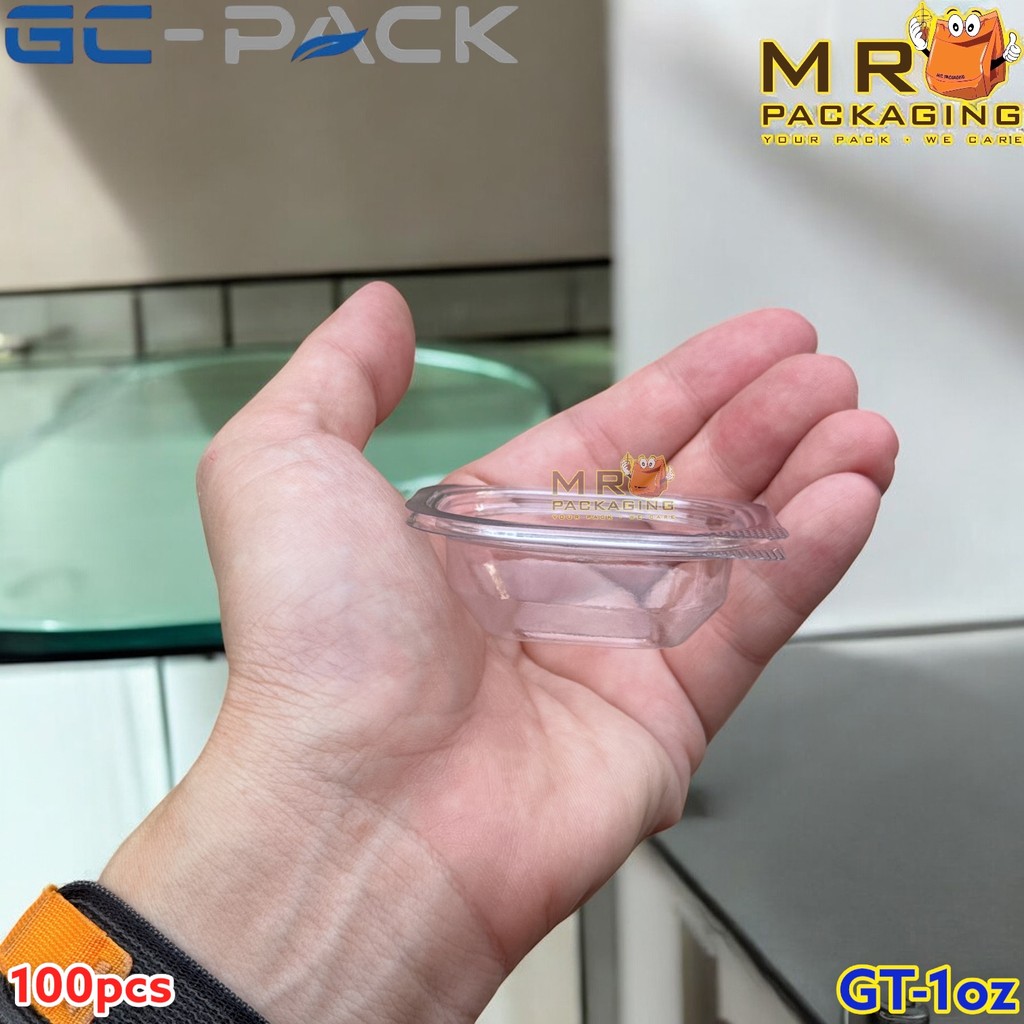 1oz BX-245 GT-1oz Plastic Sauce Container [ 100pcs± ] 1 oz Hinged Lid ...