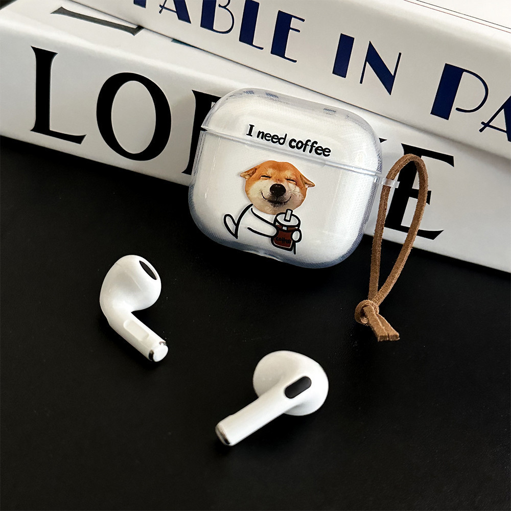Funny Emoji Shiba Inu Dog Cat Clear Earphone Case for Airpods 1 2 3 4 ...