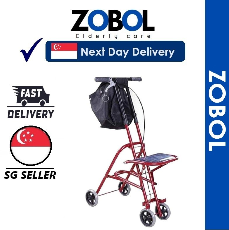 Rollator Walker with Seat and Wheels, Lightweight Walker aid, Foldable ...