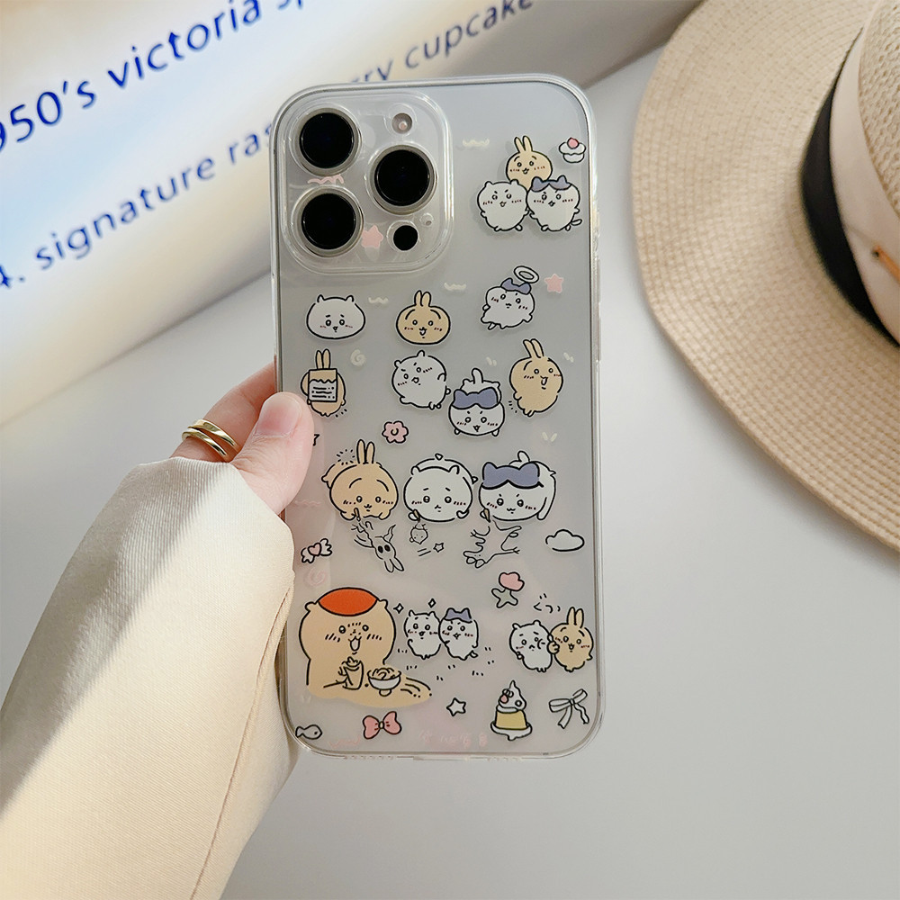 Japan Cartoon Chiikawa Transparent Phone Case for IPhone 16 15 14 13 12 ...