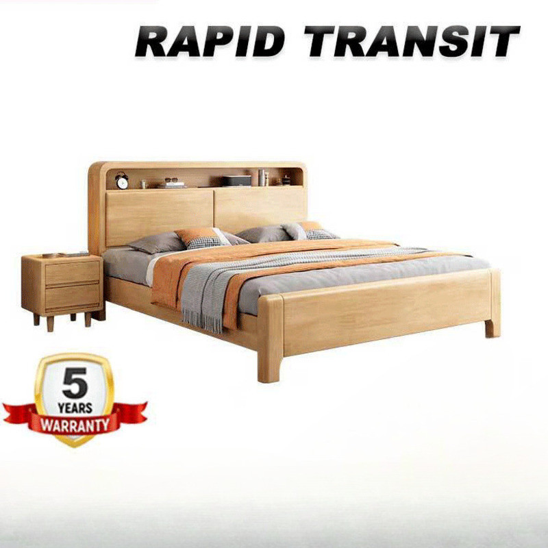 Solid Wood Storage Bed Lift-Up Bed With Single Bed Queen/King Bed Super ...