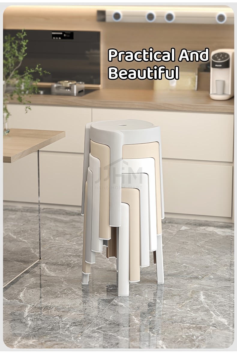 【SG Seller】Thicken Stackable Plastic Stool Chair Dining Chair Set of ...