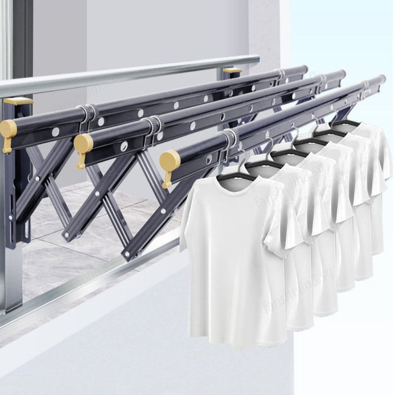 Laundry Rack External Telescopic Clothes Drying Rack Balcony Outdoor ...