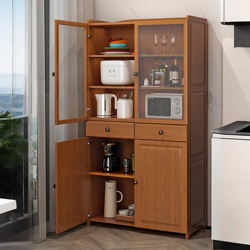 Full Bamboo Dining Cabinet Simple Bowl Cabinet Household Kitchen Old ...