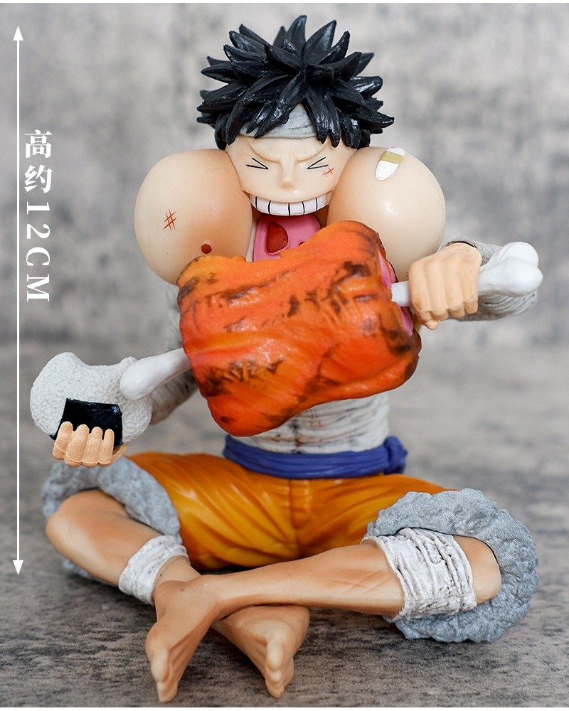 One Piece Dinner Series GK Luffy Eating Meat Sitting Desktop Decoration ...