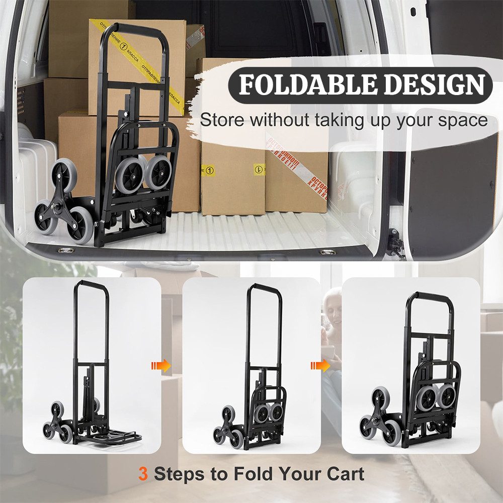 Encora Tri-Wheel Heavy Duty Trolley Stair Trolley With Wheel Hand Truck ...