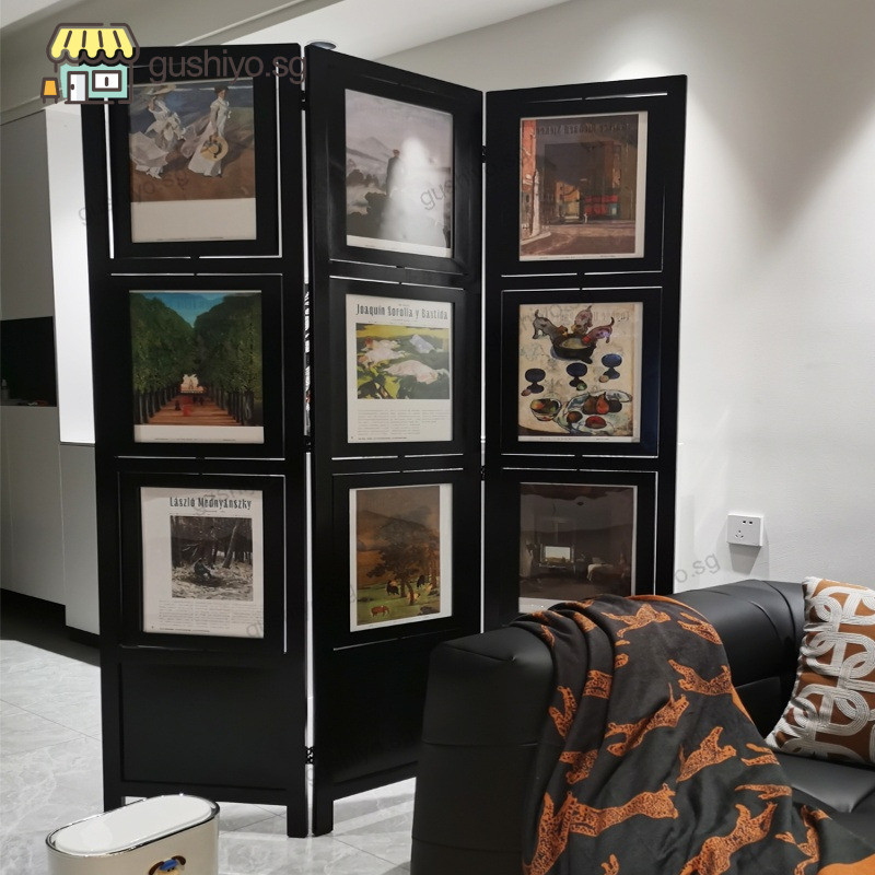 Foldable Screens Separator Partition Solid Wood Minimalist Photo Frame ...