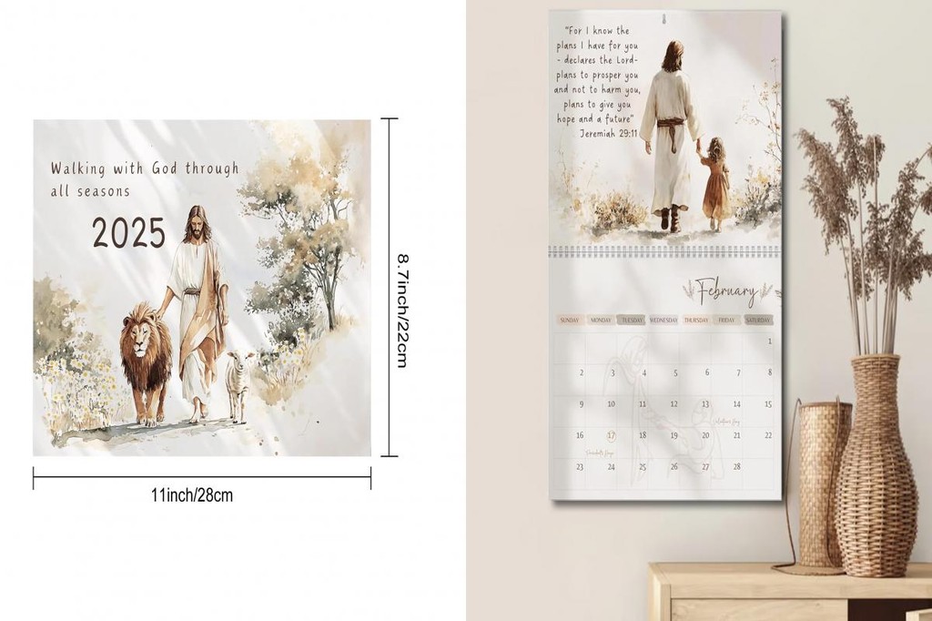 Inspirational Planner Devotional Calendar with Bible Verses 2025 Jesus ...