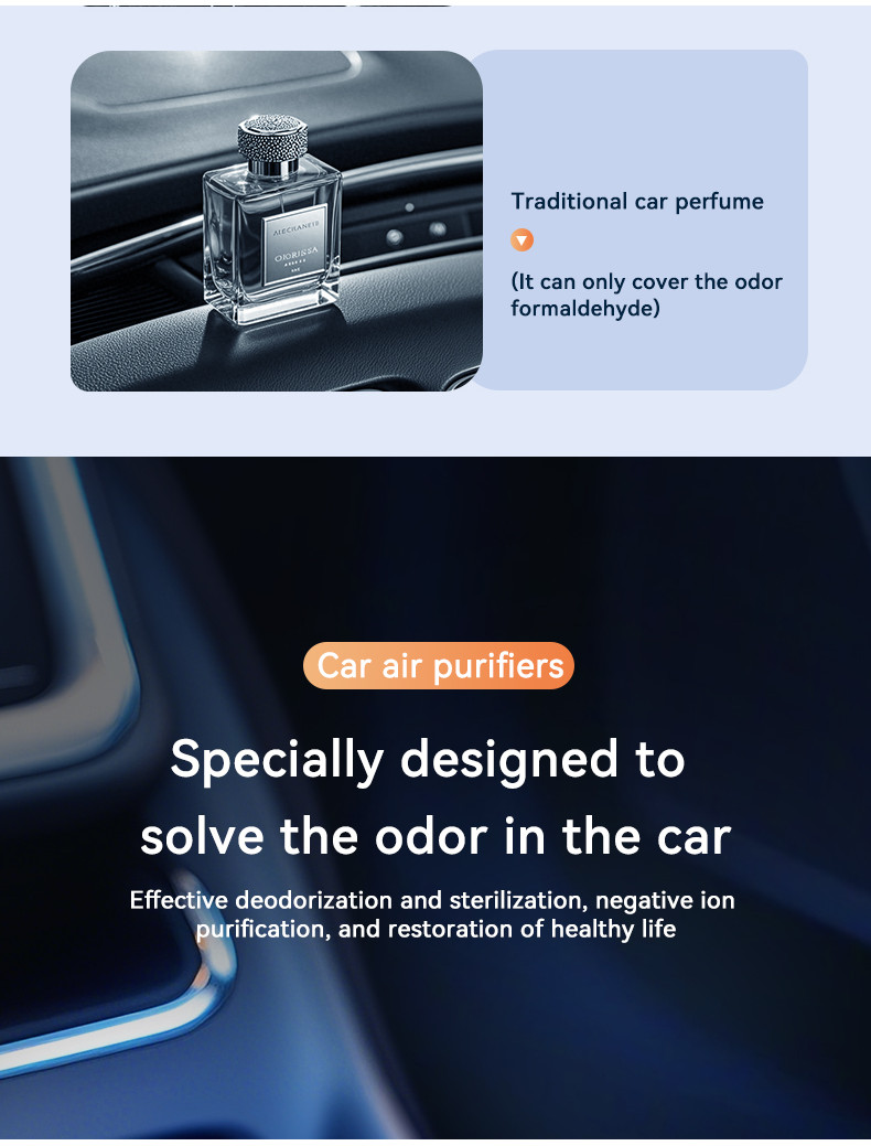 Portable car air purifier Health Fresh Air Ionic 12V LED Purifier ...