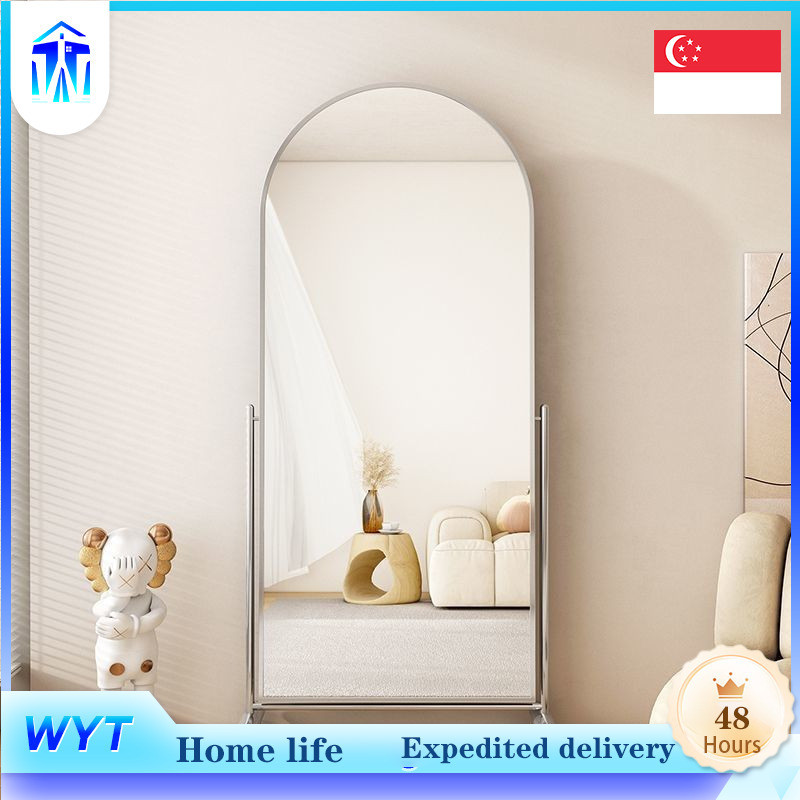 WYT Floor Mirror Full Body Mirror Standing Mirror Movable Full-Length ...
