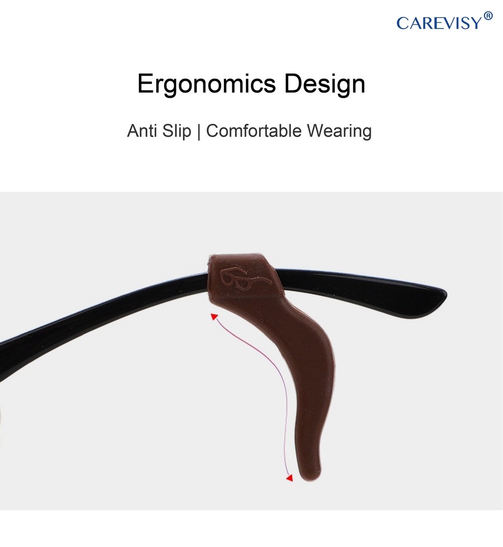 CAREVISY 2 pairs Spectacle Ear Hook Anti Slip Silicone Eyeglasses Ear ...
