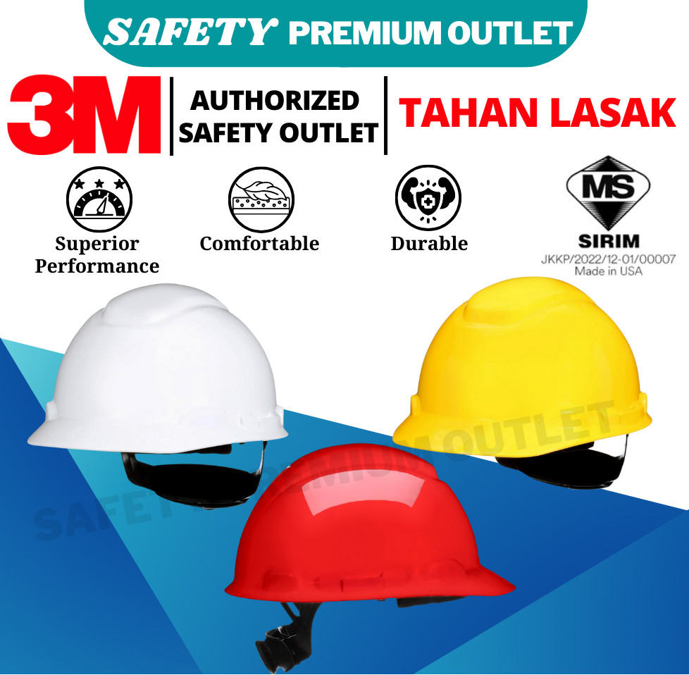 3M Safety Helmet H-700SFR-UV DOSH SIRIM (White, Yellow, Red) Topi Keselamatan Construction 安全帽 ...