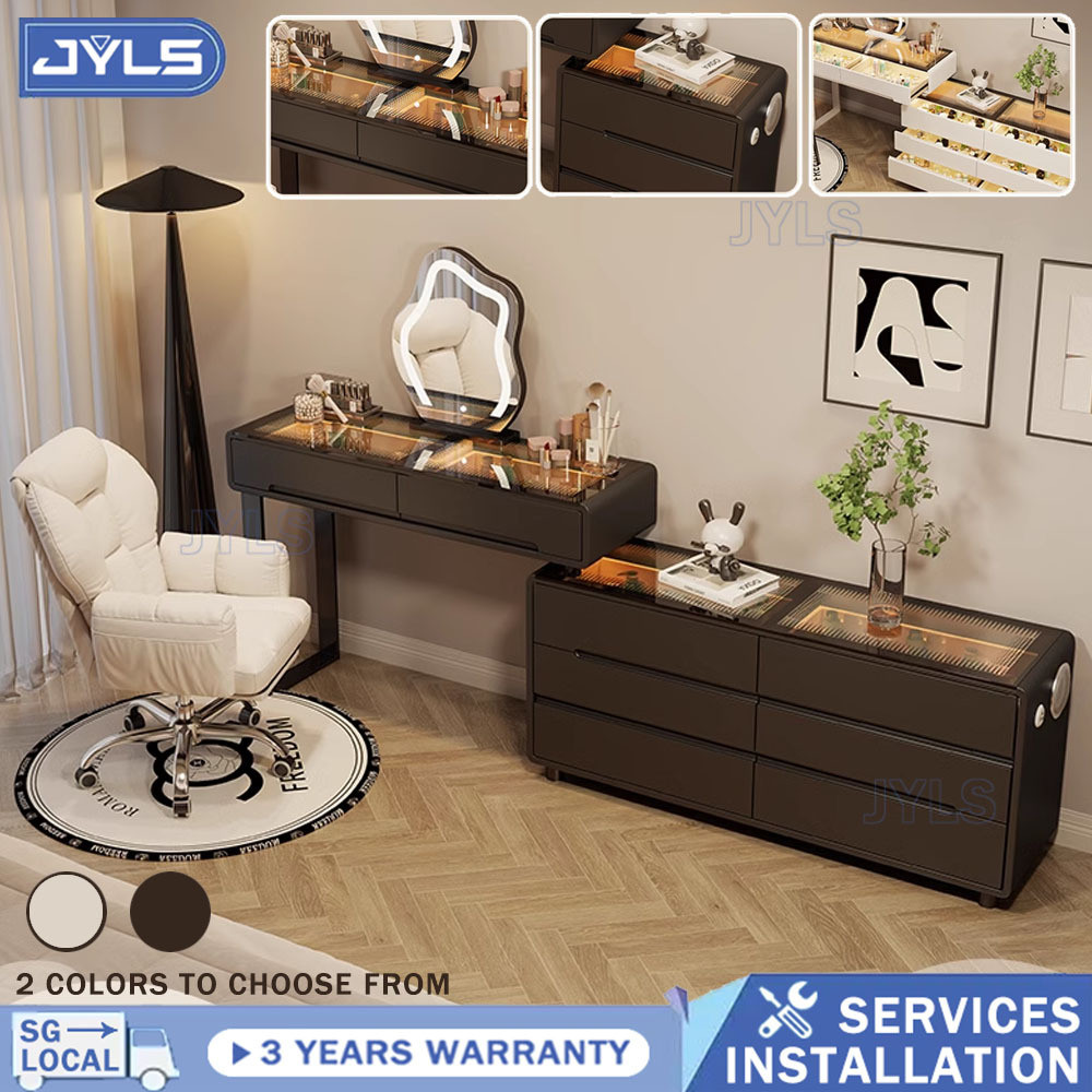 JYLS Dressing Table All Solid Wood Makeup Table Modern Minimalist ...