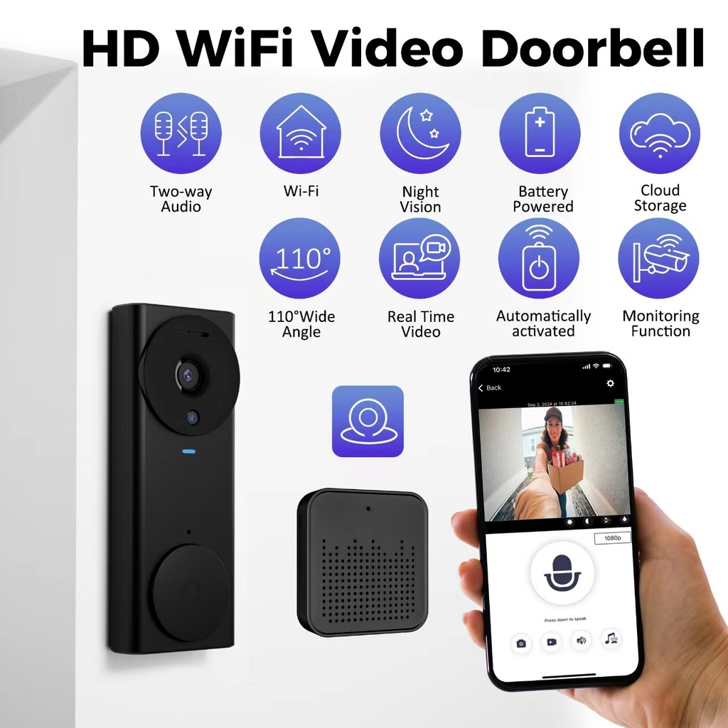 Smart Video doorbell Wireless WiFi Home Doorbell Camera Remote Control ...