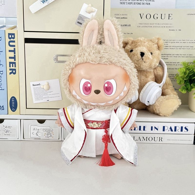 38cm Labubu Clothes Chess King Water Cloud Ancient Costume Vinyl Doll ...