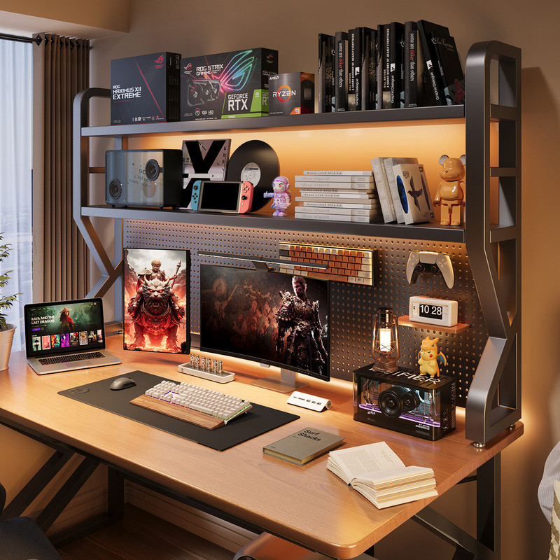 Bookshelf Desktop Storage Rack Perforated Board Student Home Study Desk ...