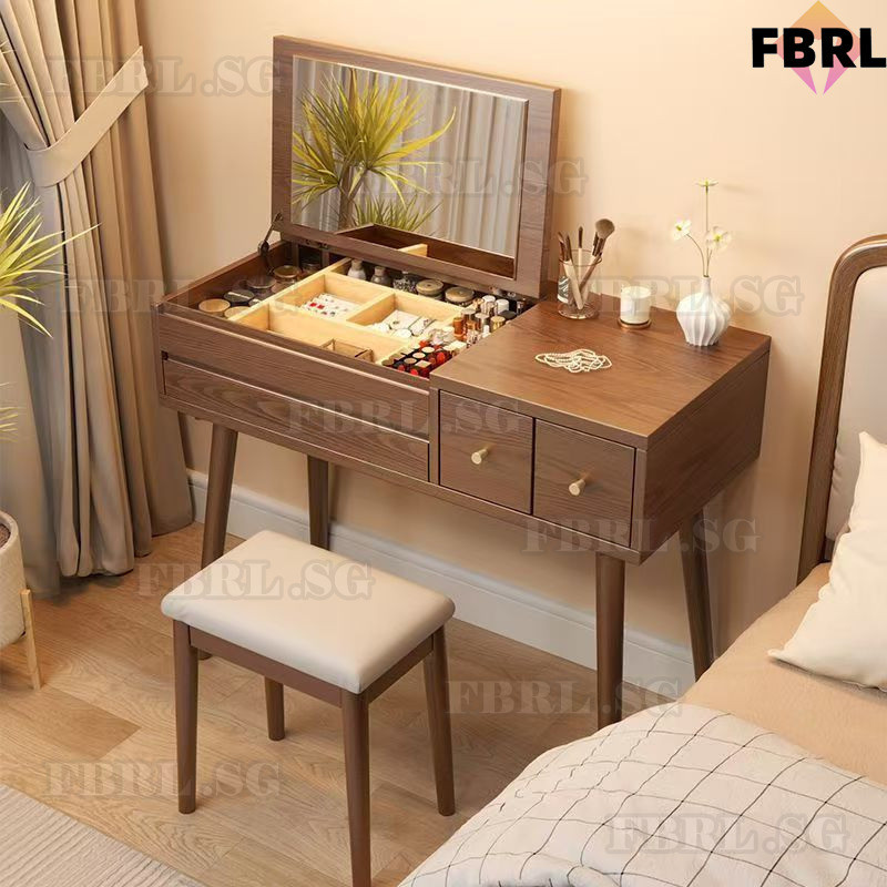 LX Dressing Table Solid Wood Storage Cabinet Dressing Table Modern ...