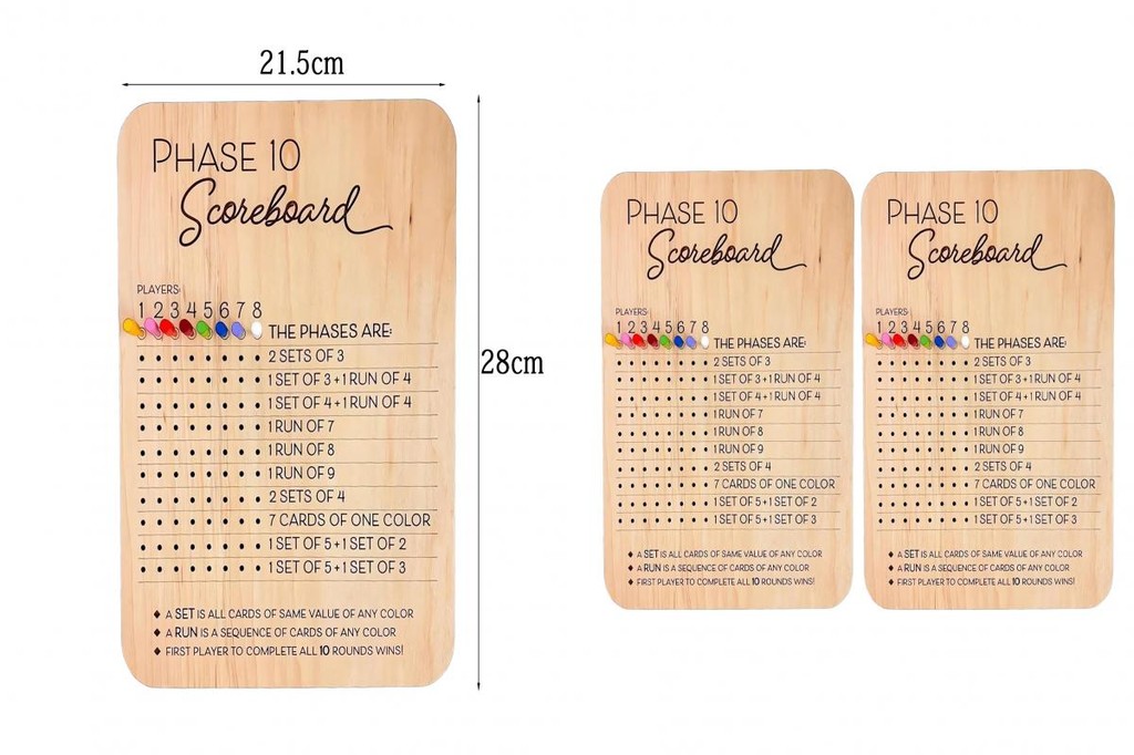 BF Card Game Scoreboard Game Night Scoreboard Wooden Scoreboard Set for ...