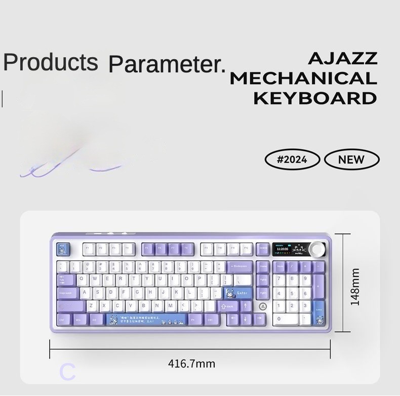 AJAZZ AK980 Mechanical Keyboard 2.4g Wireless Bluetooth Three-mode RGB ...
