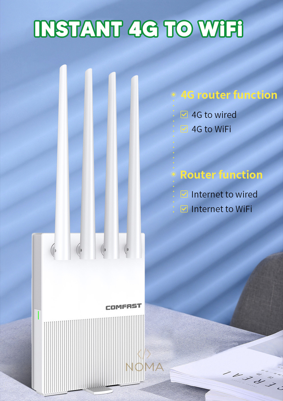 【SG】 COMFAST 4G Wireless Router SIM Card SIMBA Wifi Interface High Gain ...