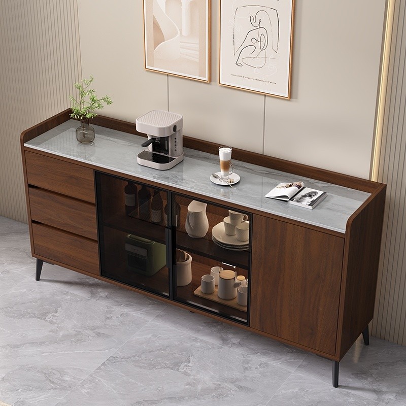 All Solid Wood Cabinet Storage Cabinet Sideboard Cabinet Stone Slab ...