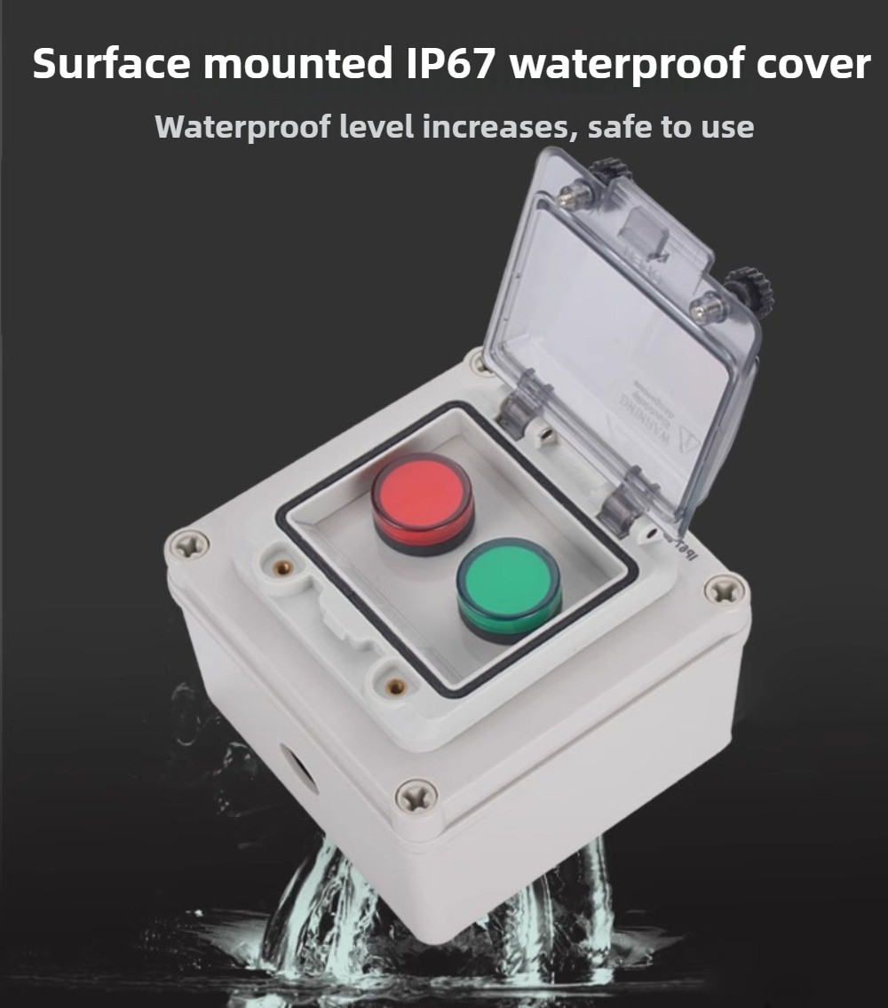 Emergency Stop Switch Indicator Light Control Button Box Plastic ...
