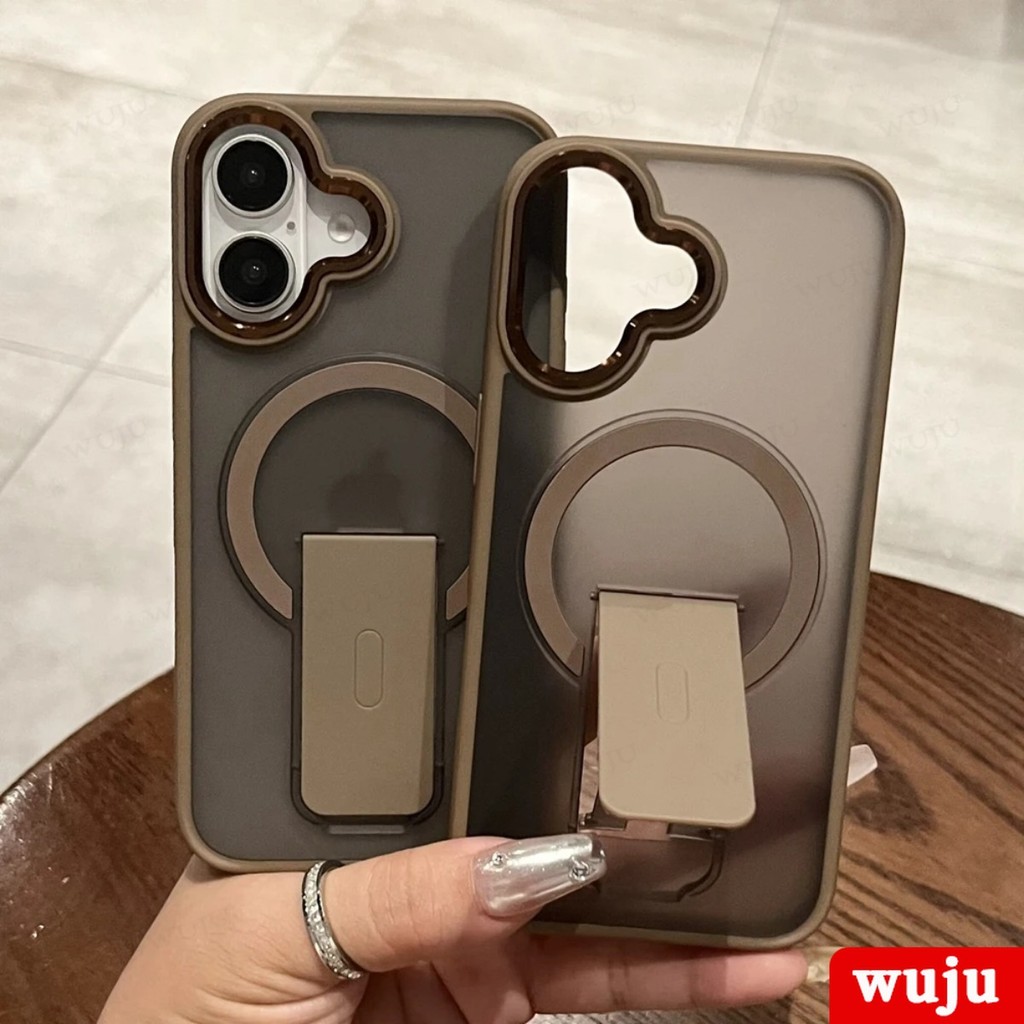 WUJU Stylish stand matte magnetic wireless Case Compatible For iPhone 16 15 14 13 12 11 Pro Max ...