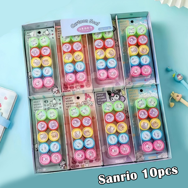 【10Pcs】Kids Cartoon Stamp Set | Reward Chops | Goodie Bag Toy | Teacher ...