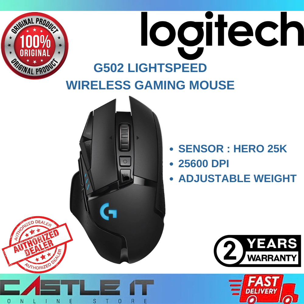 Logitech G502 Lightspeed Wireless Gaming Mouse HERO 25K Sensor 25600DPI ...