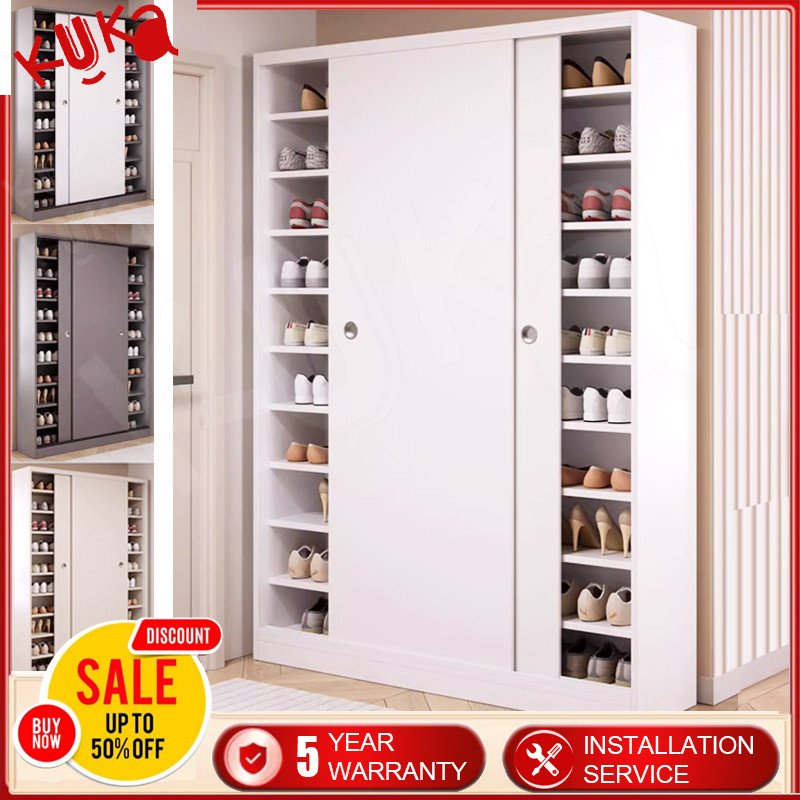 KUKA Shoe Cabinet Solid Wood Sliding Door Shoe Cabinet For Household ...